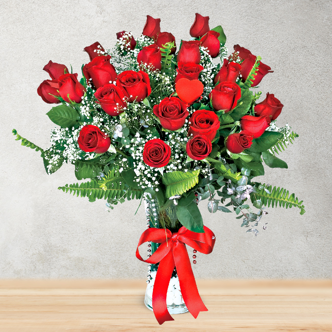 Send flowers Turkey, 25 Red Rose Vase from 25USD