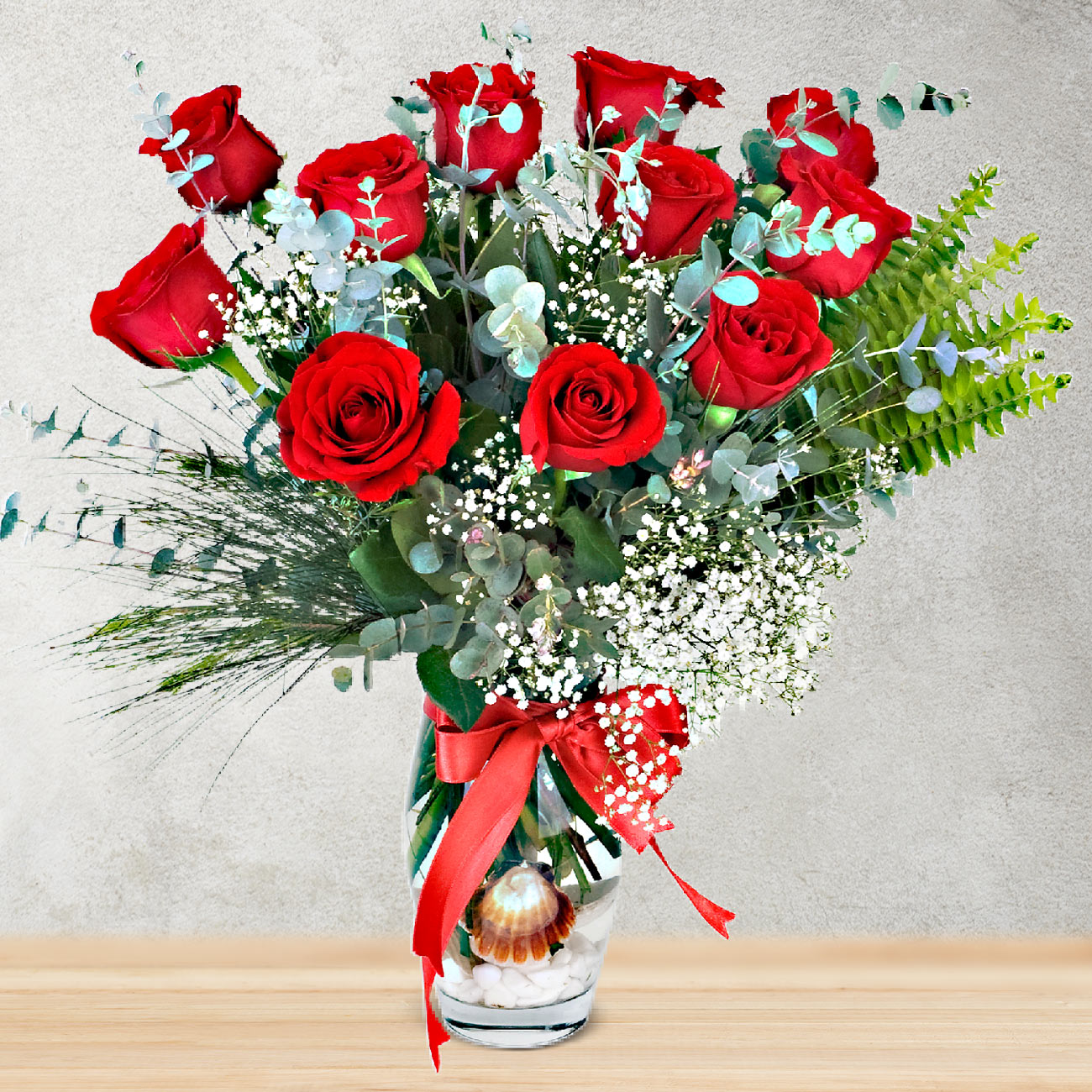 Send flowers Turkey, 11 Red Roses in Vase from 14USD