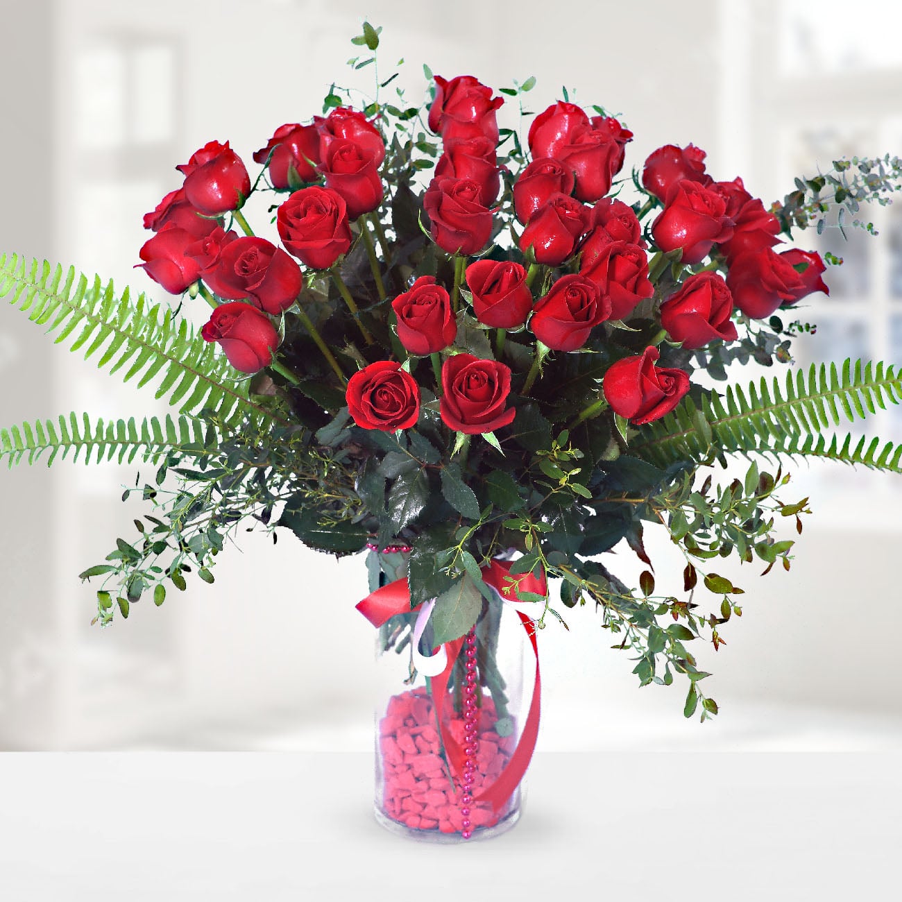 Send flowers Turkey, 40 Red Roses in Vase from 29USD
