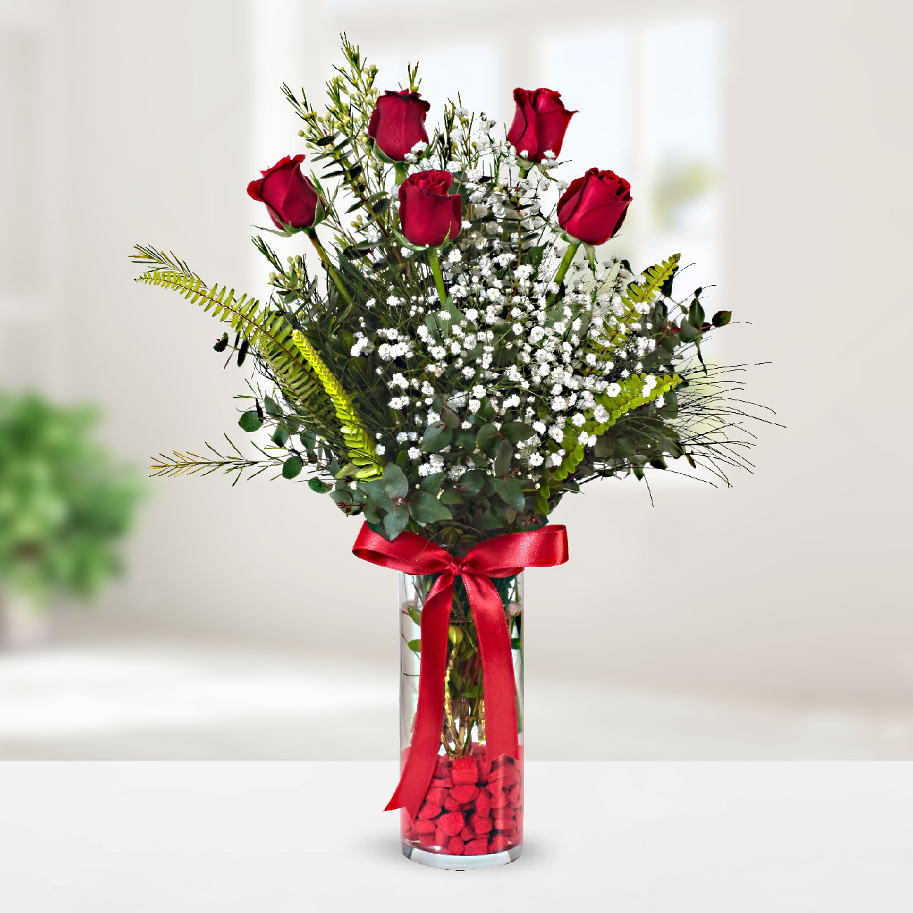 Send flowers Turkey, 5 Red Roses in Vase from 24USD