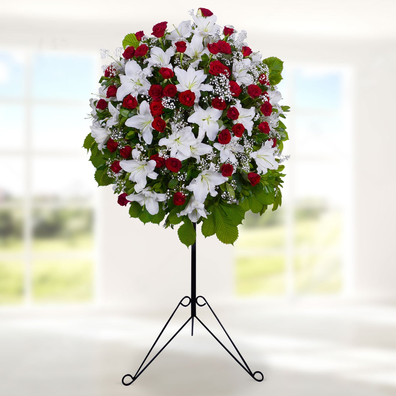 Send flowers Turkey, Red Rose and Lilium Basket Stand from 90USD
