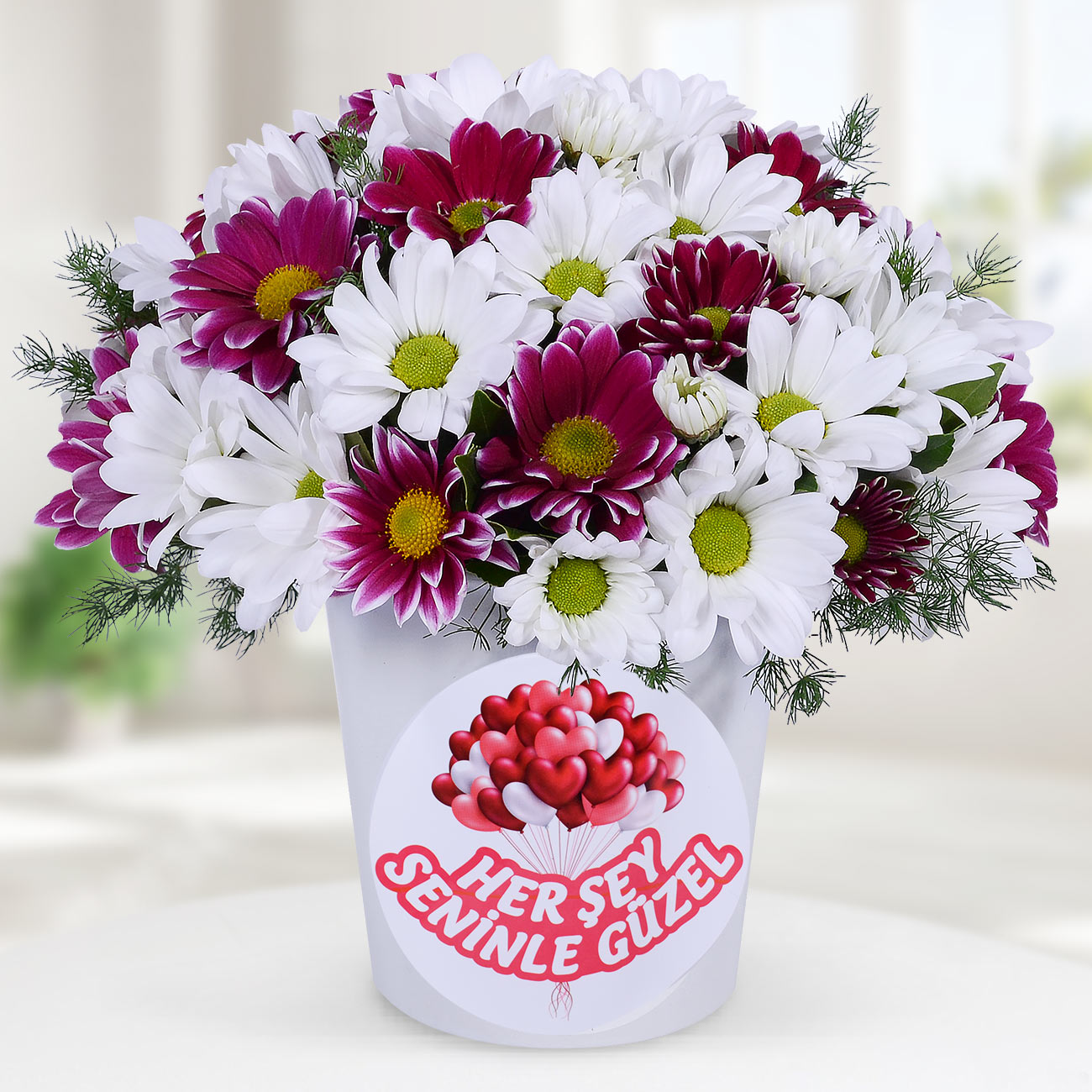 Send flowers Turkey, Colorful Daisies in Vase from 11USD